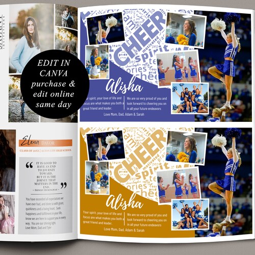 Full Page CHEER Yearbook or Sports Program Ad Template - Etsy