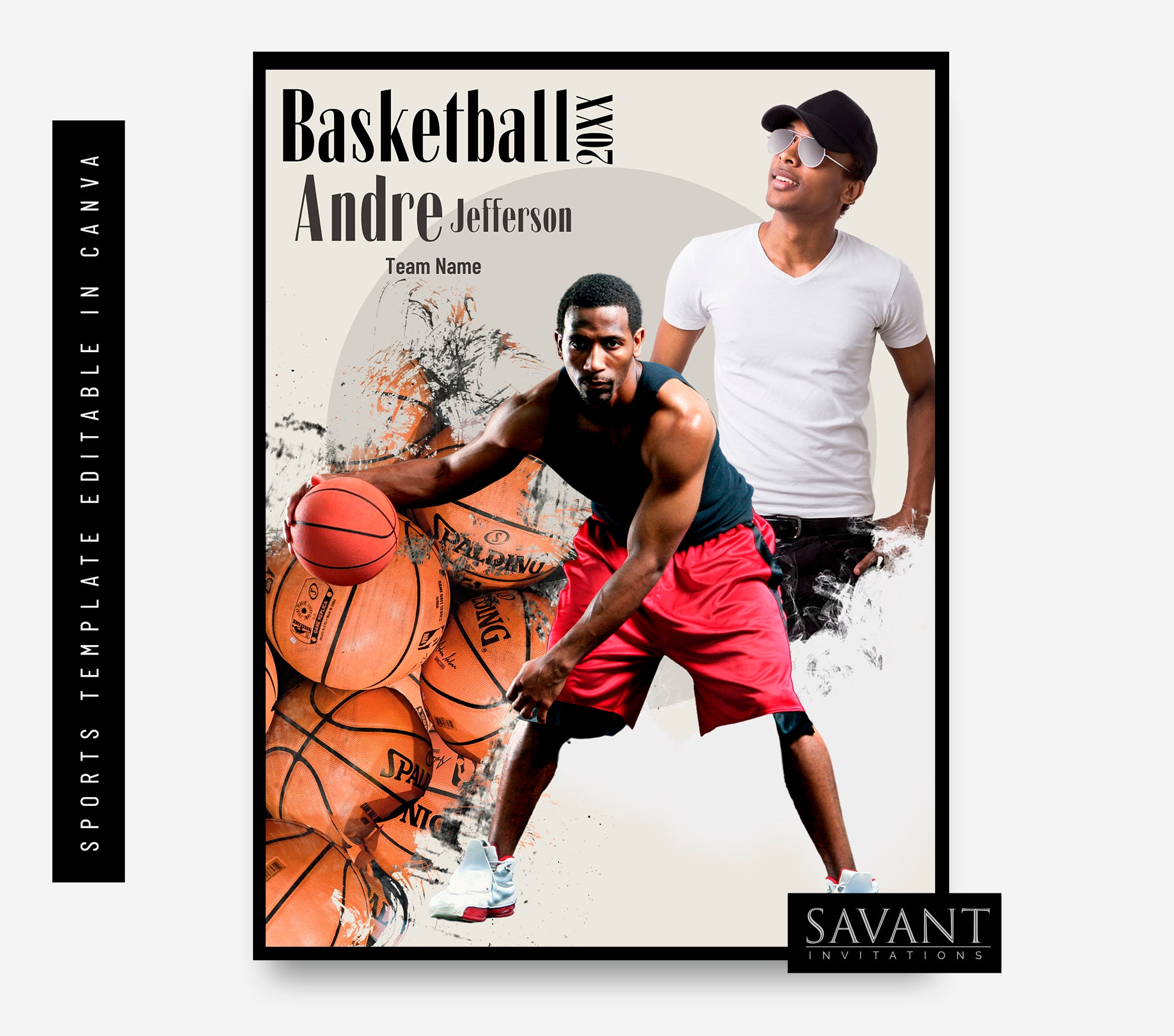 Sports Poster Template Editable in CANVA Basketball Poster - Etsy