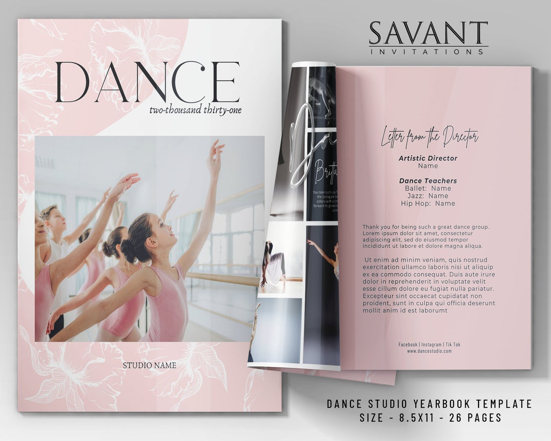 Dance Template - Studio Yearbook Album - 8.5x11, 26-page Magazine Style ...