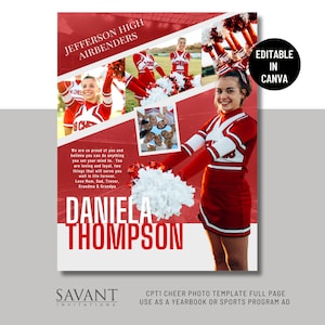 Cheer Yearbook - Sports Program Ad Template - Full Page Cheer Photo ...