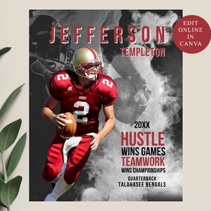 Sports Poster Template Editable Football Template, Sports Photo Collage ...