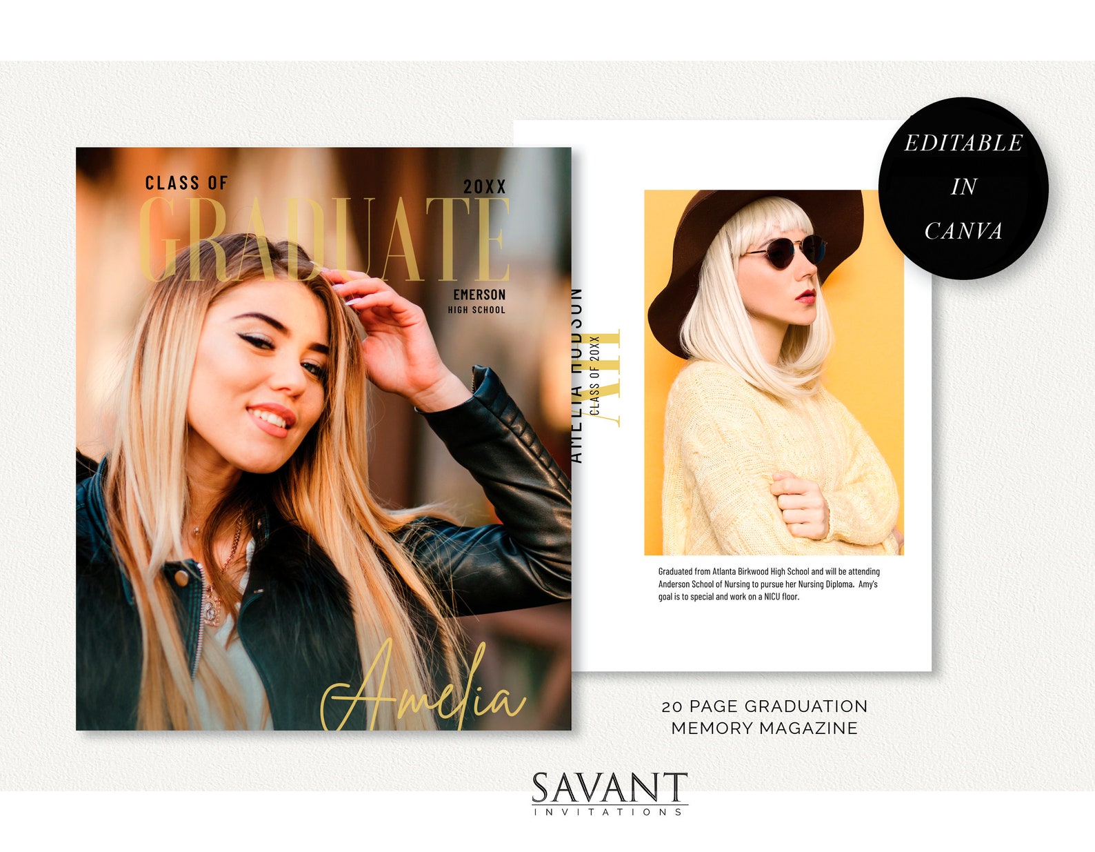 Custom Graduation Magazine Template Memory Magazine for - Etsy