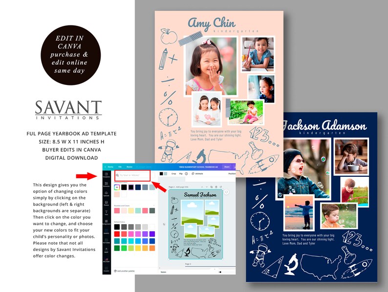 Yearbook Ad Template for Elementary Middle School, Full Page Yearbook ...