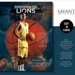 Basketball Senior Night Sports Banner Plus Free Sports Program Ad ...