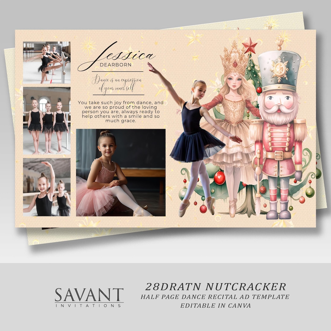 NEW! Nutcracker Dance Recital Program Ad Template - Half Page - Dance ...