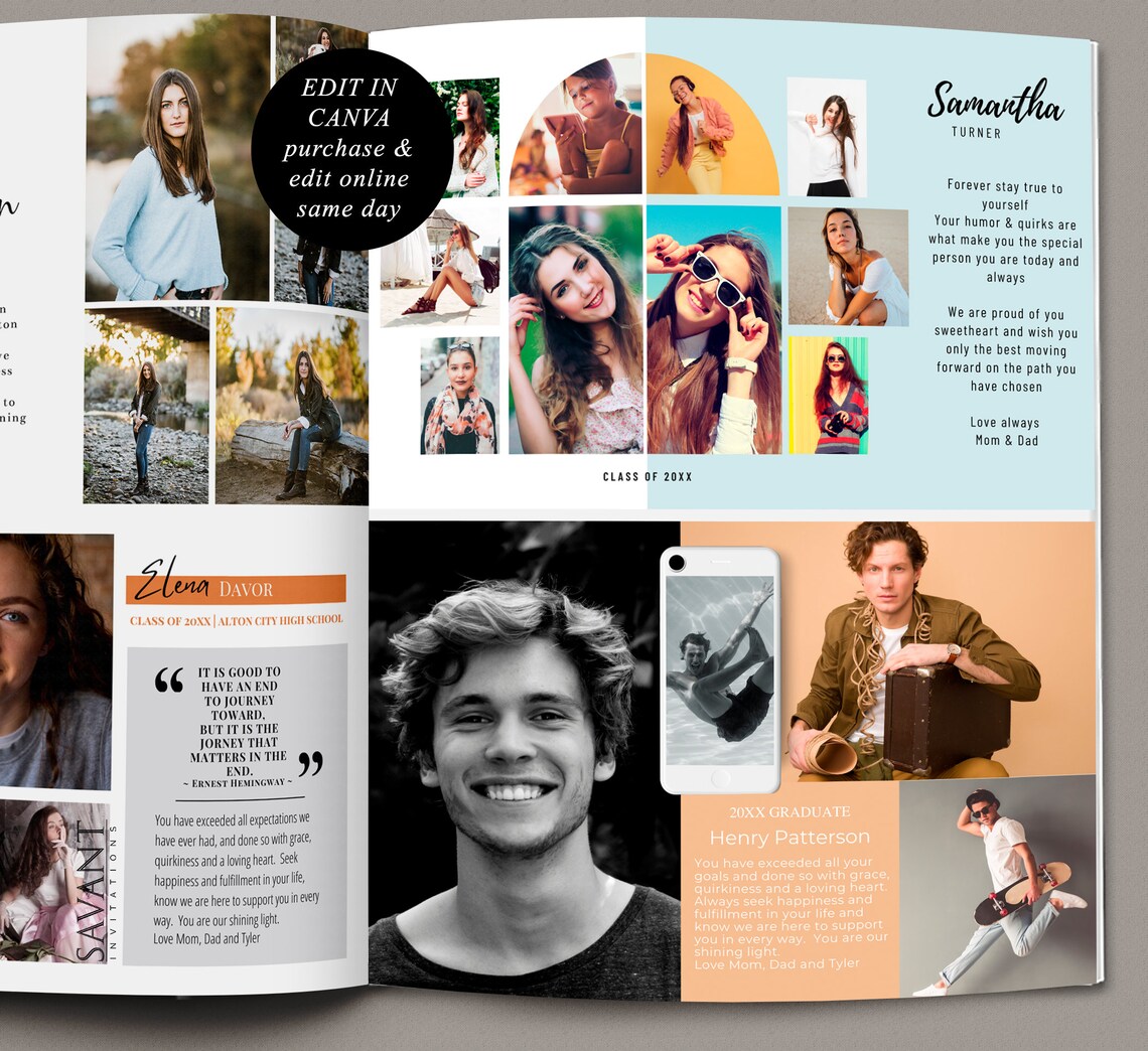 Senior Aesthetic Graduation Yearbook Ad Canva Template, Half Page Ad ...