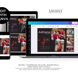 Editable Basketball Half Page Yearbook Ad - Sports Program Ad - Girl ...