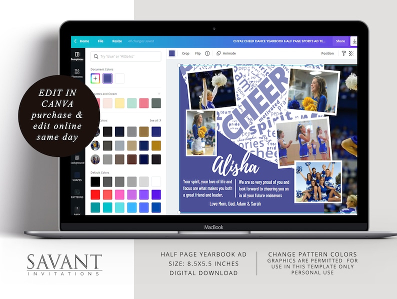 Half Page Cheer Yearbook Ad Template Sports Program Ad - Etsy Canada