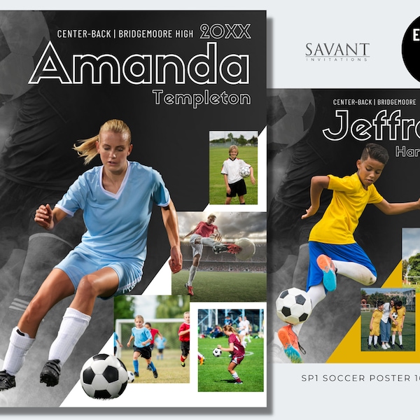 Sports Poster Template Canva Soccer - Etsy