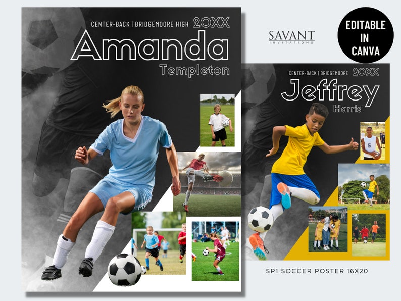 Sports Poster Template Personalized Soccer Template, Sports Photo ...