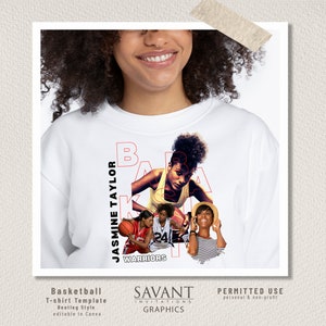 Basketball T-shirt Template - Bootleg Style - Buyer Edits in Canva ...