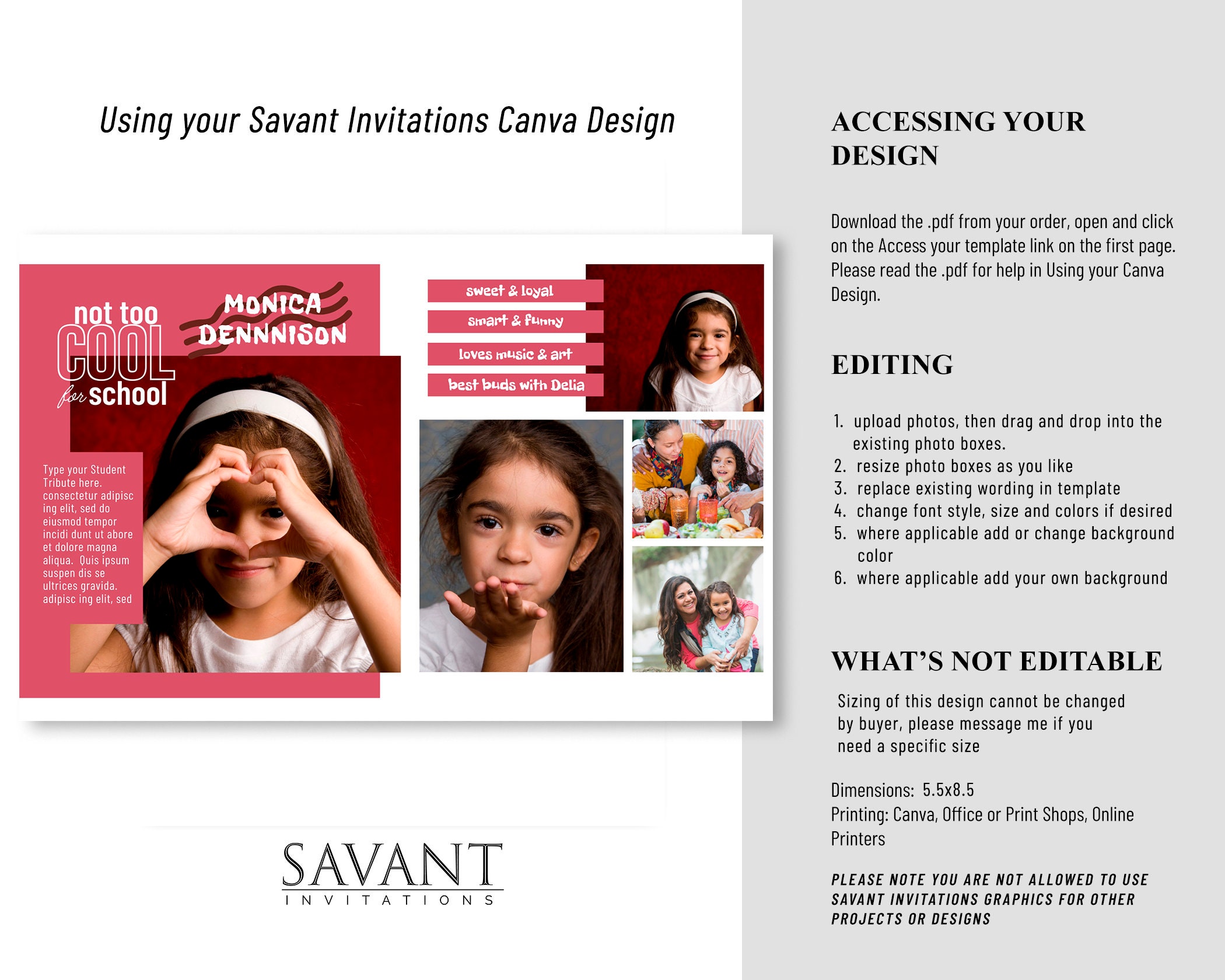 Creative Yearbook Ad Middle School Half Page Yearbook Tribute | Etsy