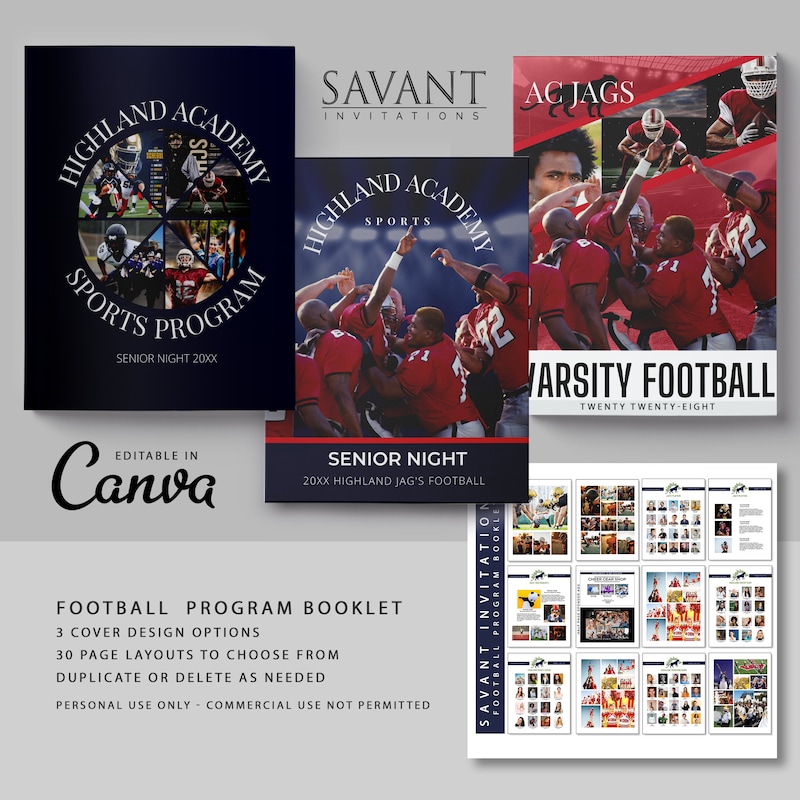 Football Program Ad Template - Etsy