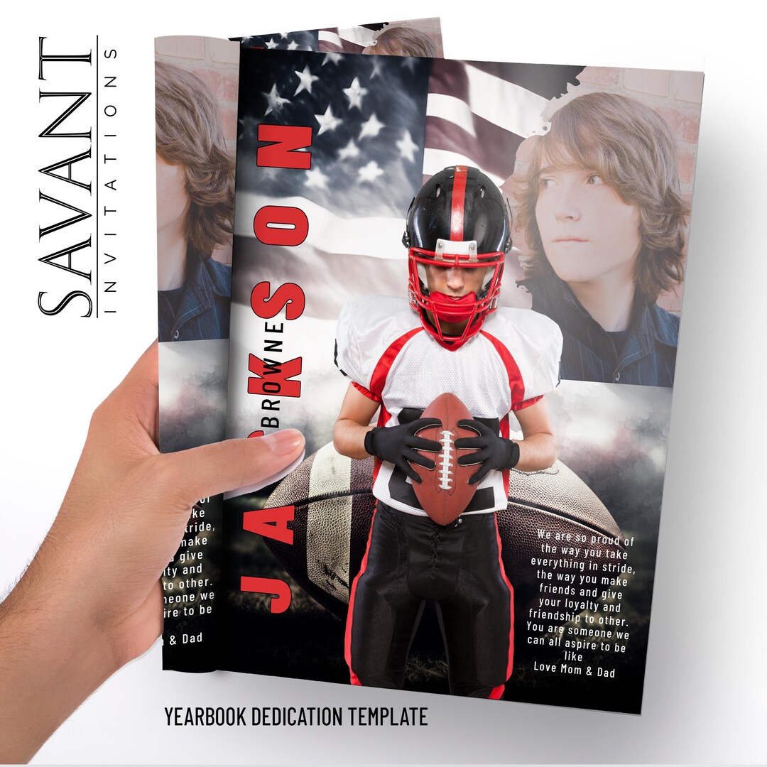 NEW! Football Program Yearbook Dedication Ad Template - Full Page ...