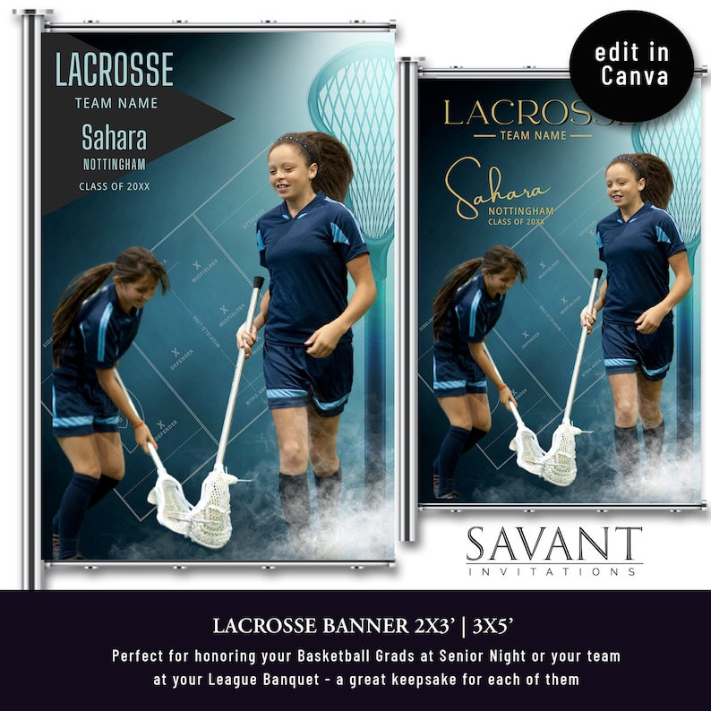 Lacrosse Banner - Senior Night - League Banquet - Sports Template in ...
