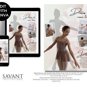NEW! Ballerina Dance Ad Full Page, Ballet Dance Recital Program Ad ...