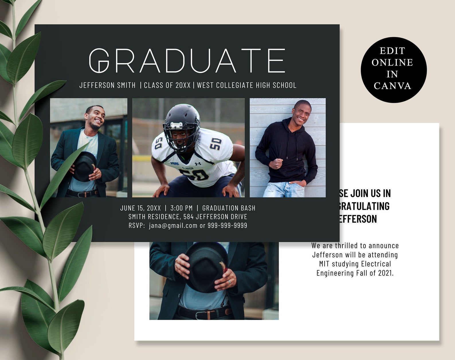 Personalized Graduation Senior Invitation Announcement Card | Etsy