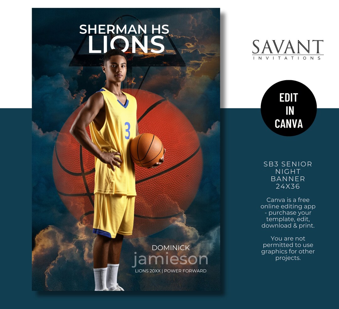 Basketball Senior Night Sports Banner Plus Free Sports Program Ad ...