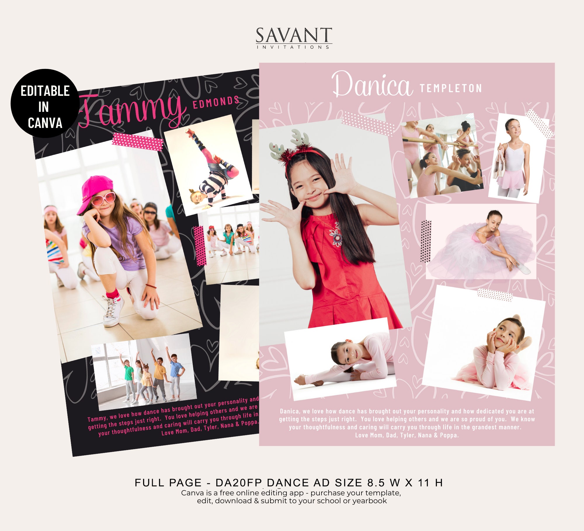Full Page Dance Recital Program Ad Canva Template - Etsy