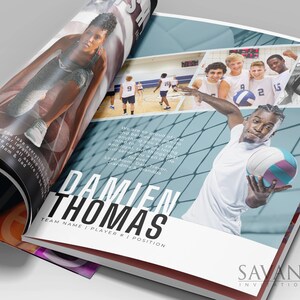 Customized Volleyball Full Page Yearbook Ad Plus 16x20 Poster Template ...