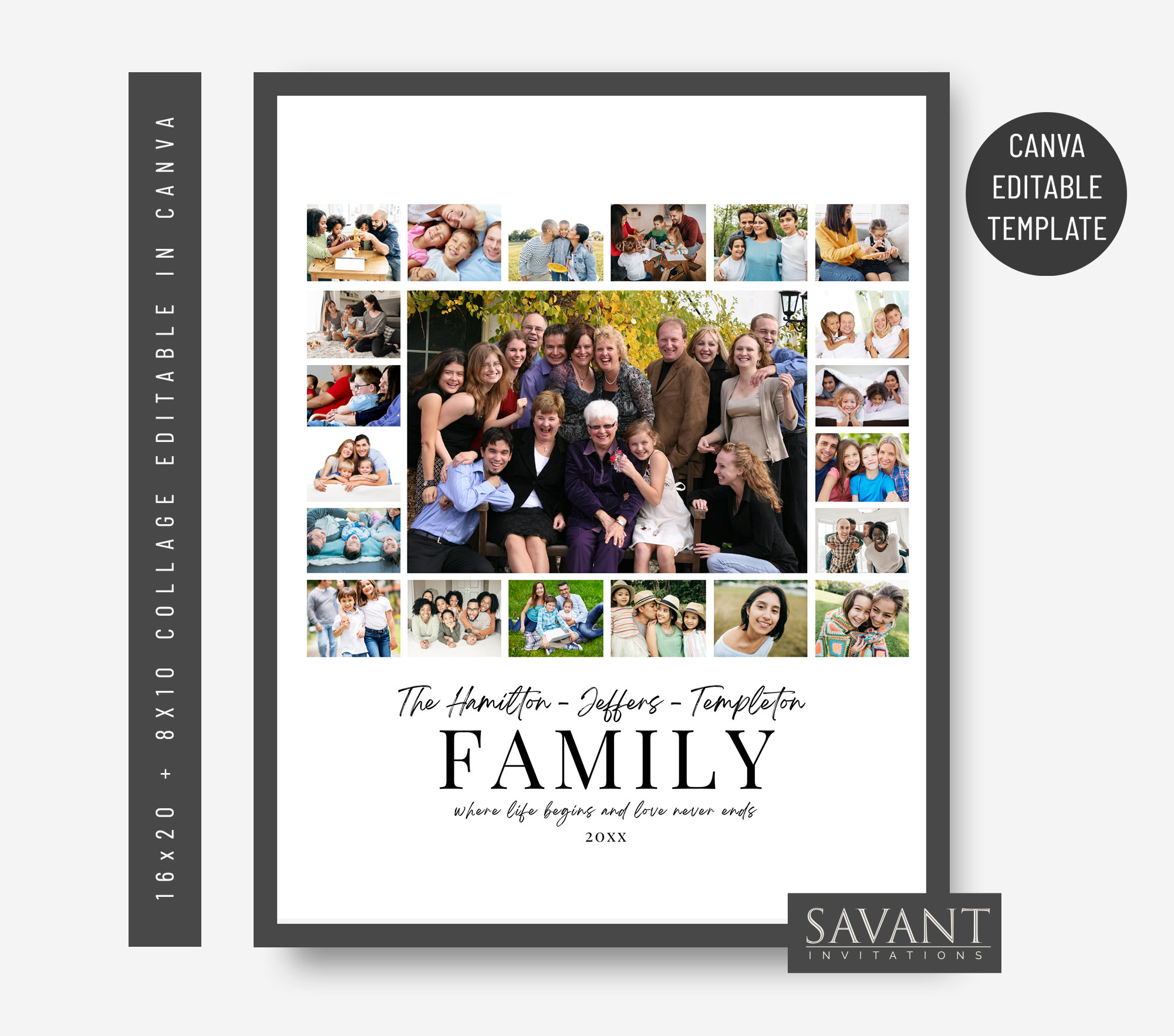 Editable Family Photo Collage Canva Template Includes a 21 - Etsy