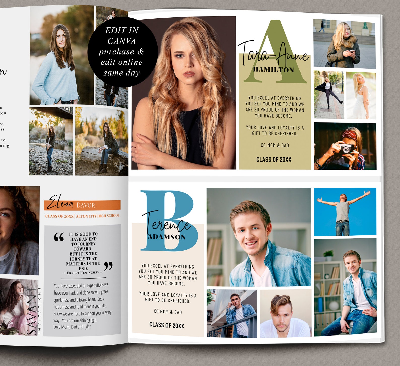 Editable Half Page Graduation Yearbook Ad Template Editable in Canva ...