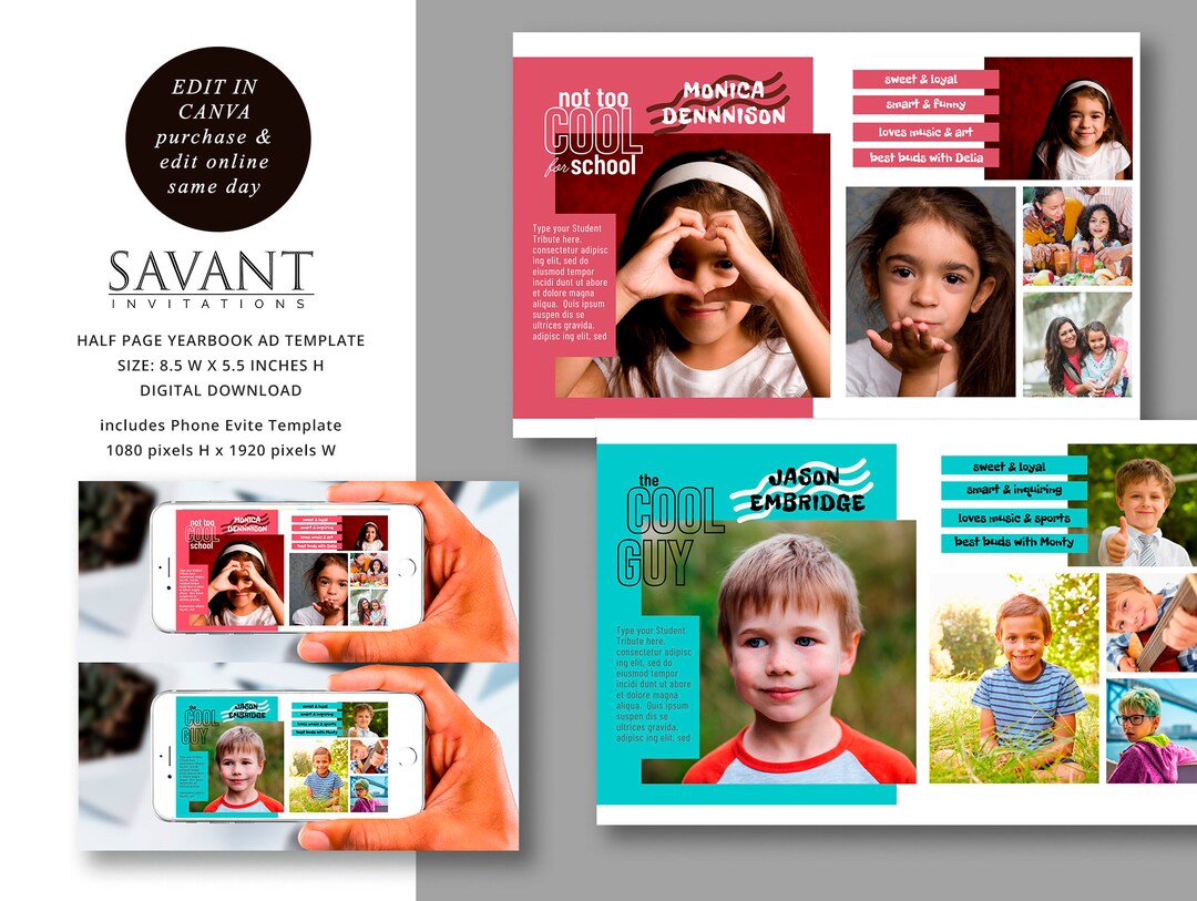 Creative Yearbook Ad Middle School, Half Page Yearbook Tribute Ad With ...