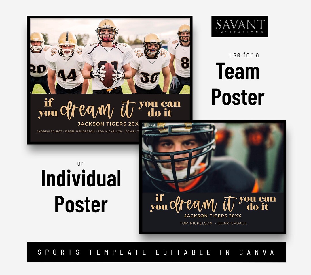 Sports Poster Template Editable in Canva, Great for Any Sports ...