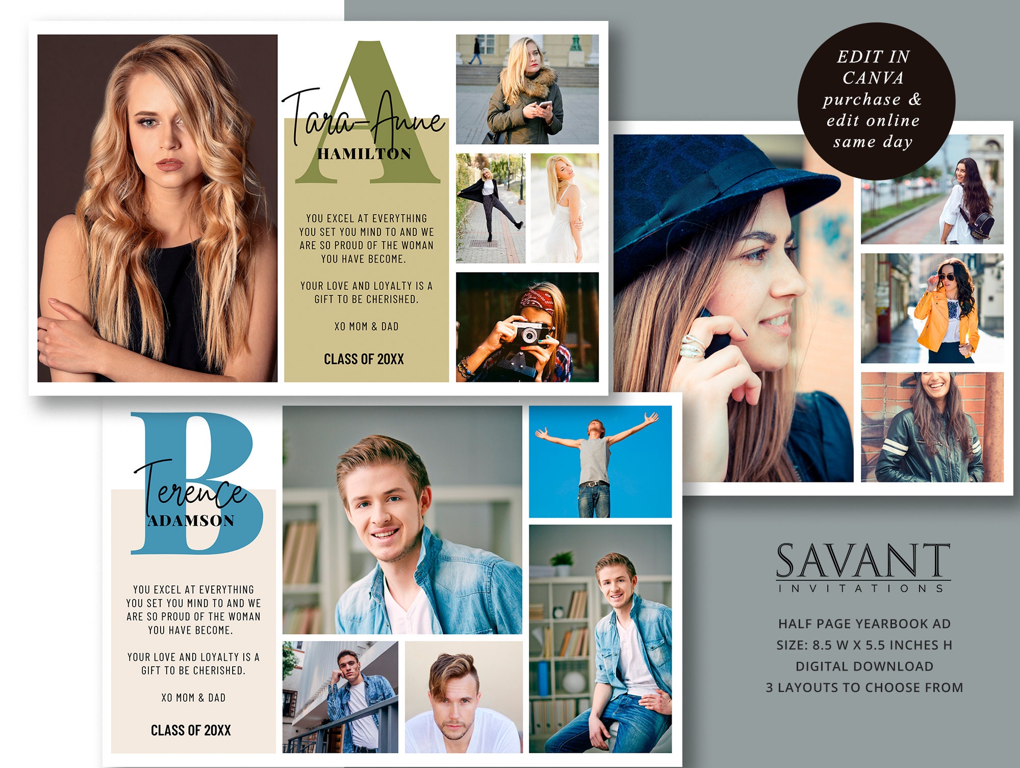 Editable Half Page Graduation Yearbook Ad Template Editable in - Etsy