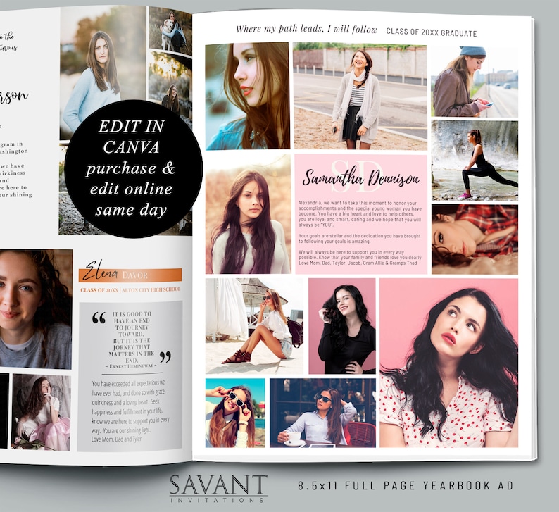 Yearbook Ad Template Canva Template DIY Editable Template - Etsy