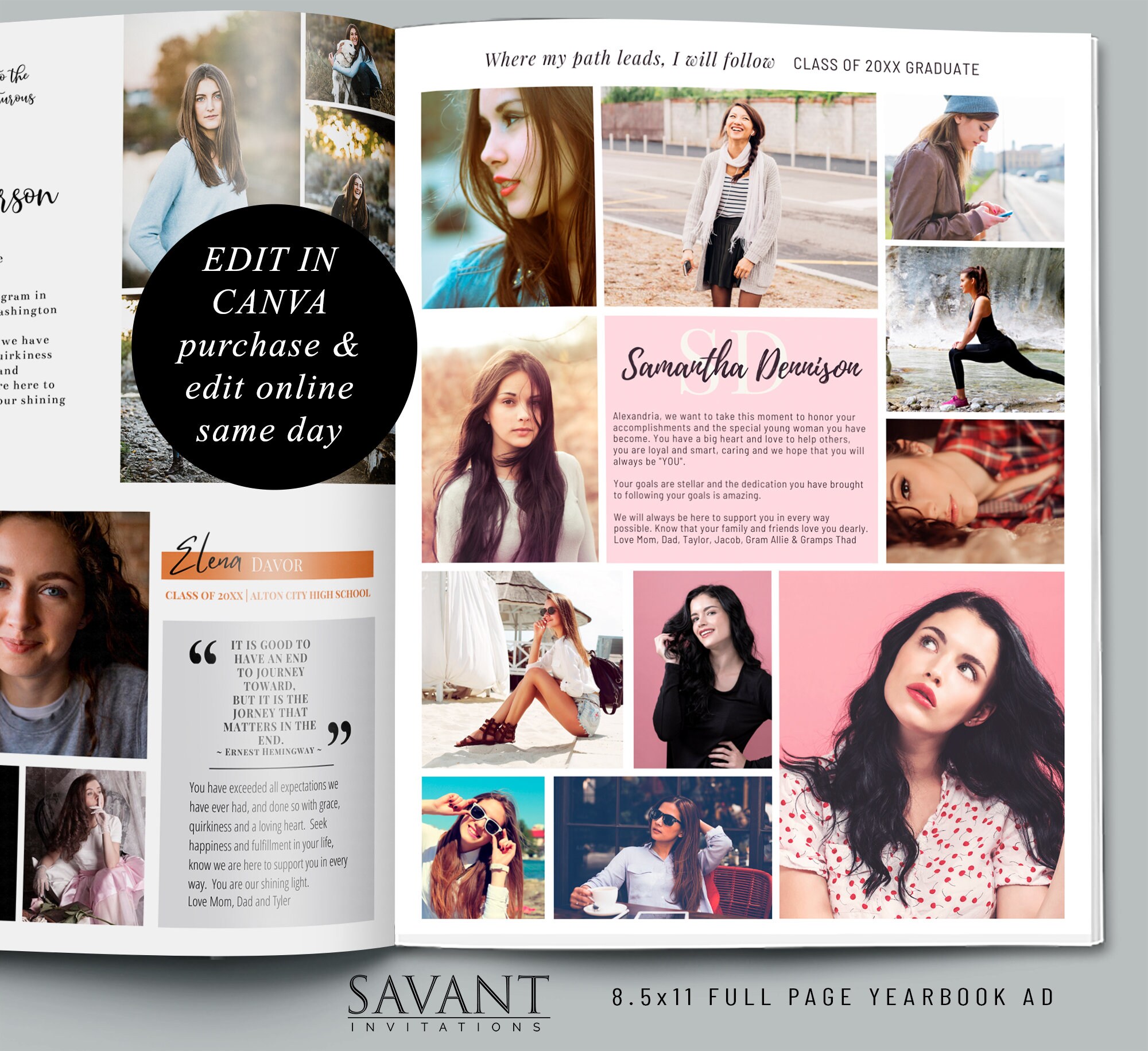 Yearbook Ad Template, Canva Template, DIY Editable Template ...
