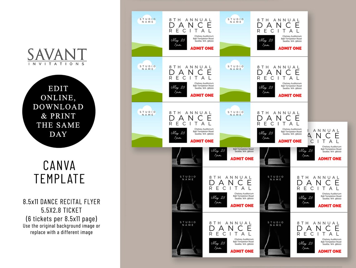 Dance Recital Flyer Poster Dance Recital Tickets Editable - Etsy