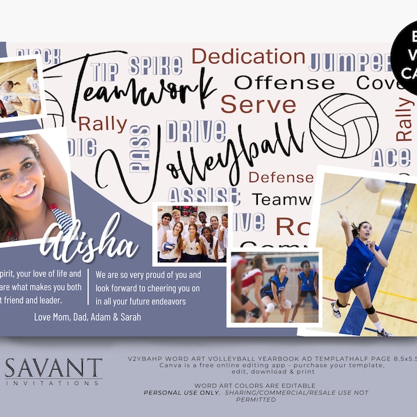 Page Volleyball Ad Template - Etsy