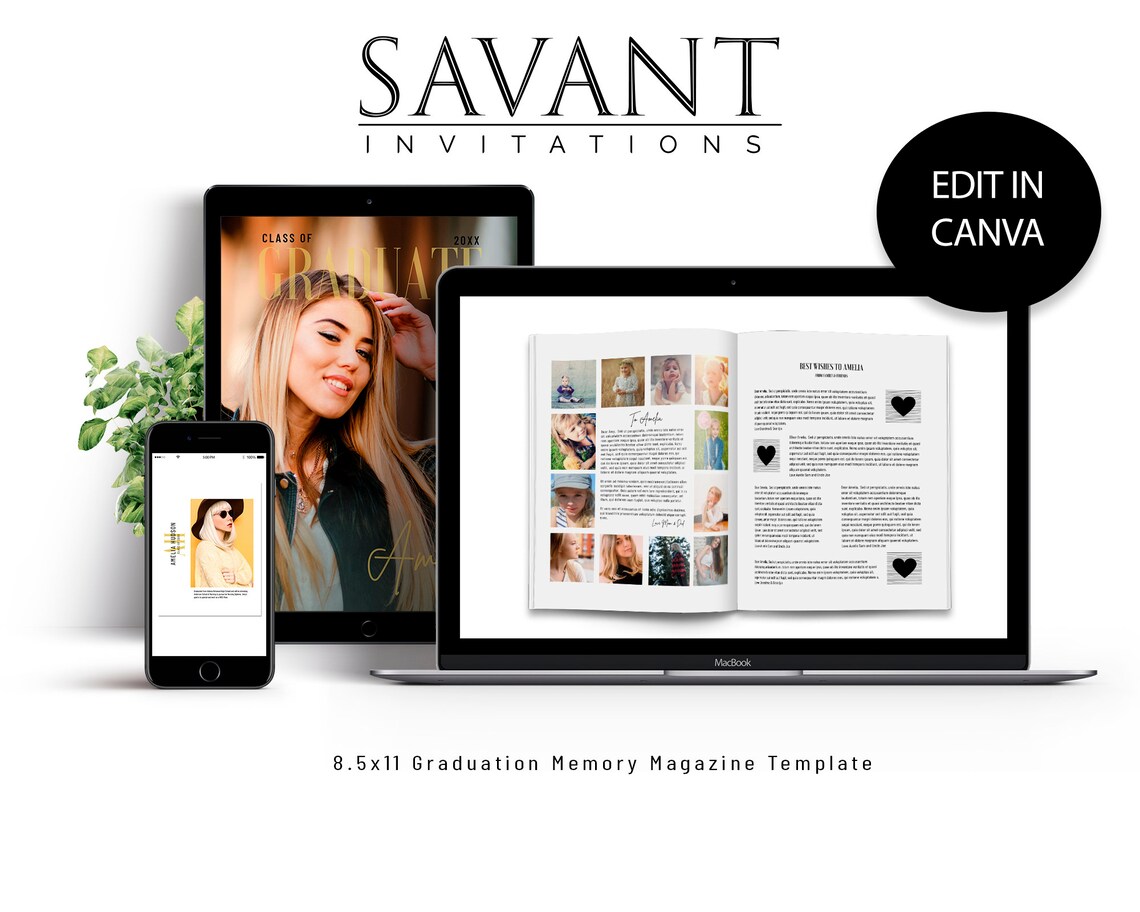 Custom Graduation Magazine Template Memory Magazine for - Etsy