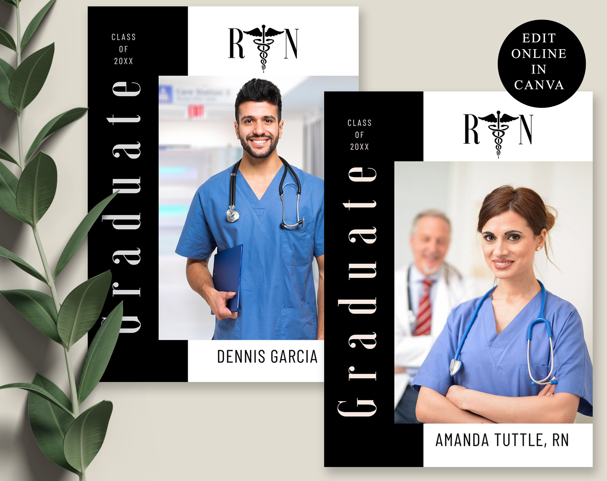 Nurse Graduation Card Template Graduation Invitation - Etsy