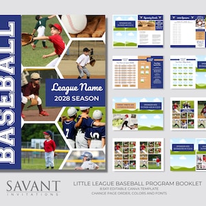 Little League Baseball Program Booklet Template, Edit With Canva, US ...