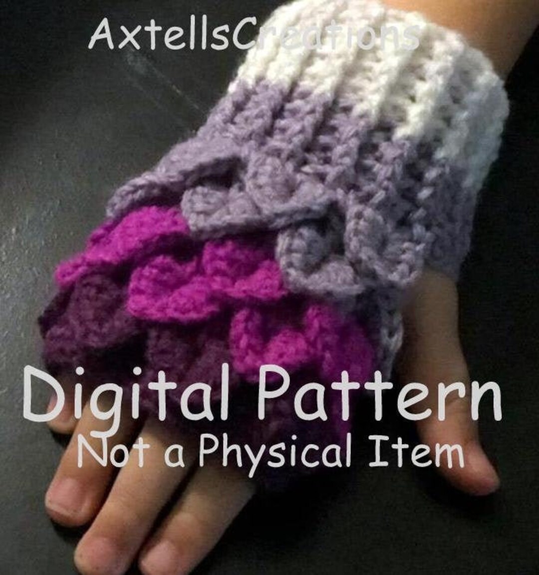 Childrens Dragonscale Glove Pattern, Childrens Fingerless Gloves for ...