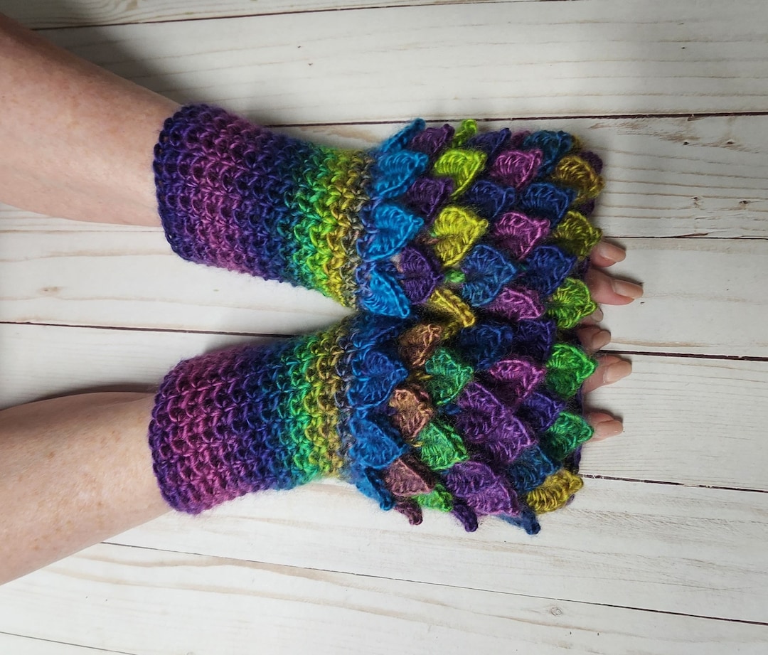 Dragon Scale Gloves, Womens Fingerless Mermaid Gloves, Arm Wrist ...