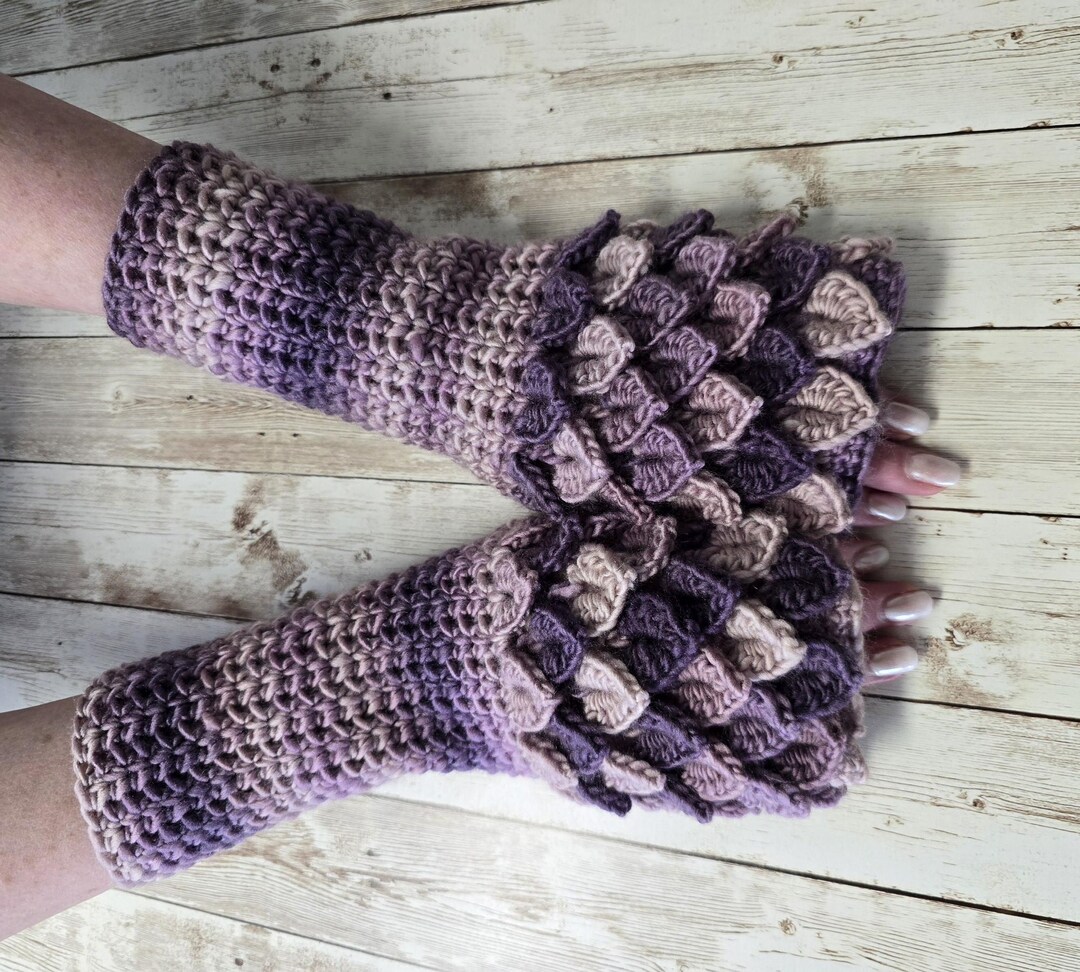 Women's Dragon Scale Fingerless Gloves Mermaid Gloves for Winter ...