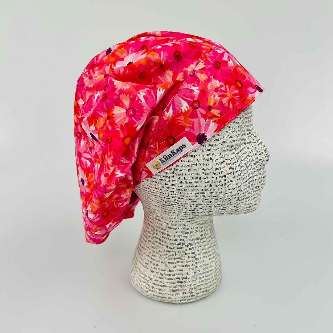 Scrub Hat by Kimkaps Surgical Hat Bouffant Scrub Cap Traditional Bouffant Pink White Purple ...