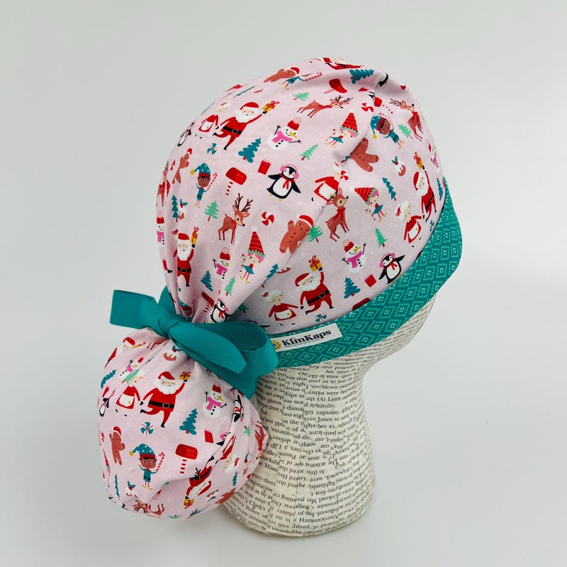 Scrub Cap Pink Christmas - Etsy