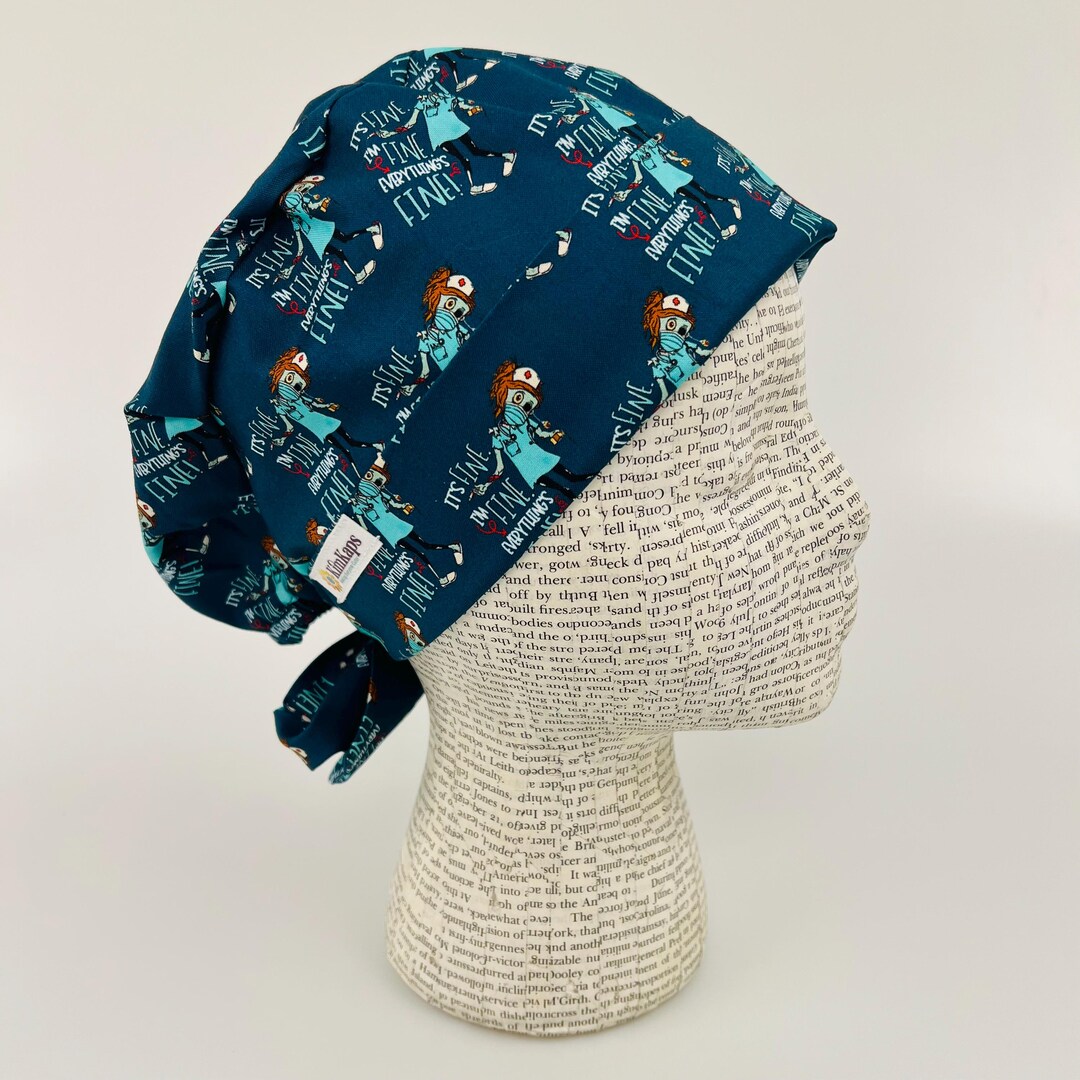 Scrub Hat by Kimkaps Surgical Hat Tie Back Scrub Cap Green Beige ...