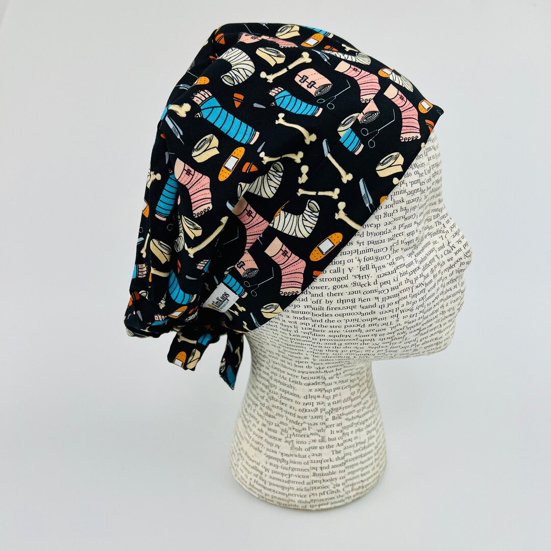 Scrub Hat by Kimkaps Surgical Hat Tie Back Scrub Cap Black Blue Pink ...