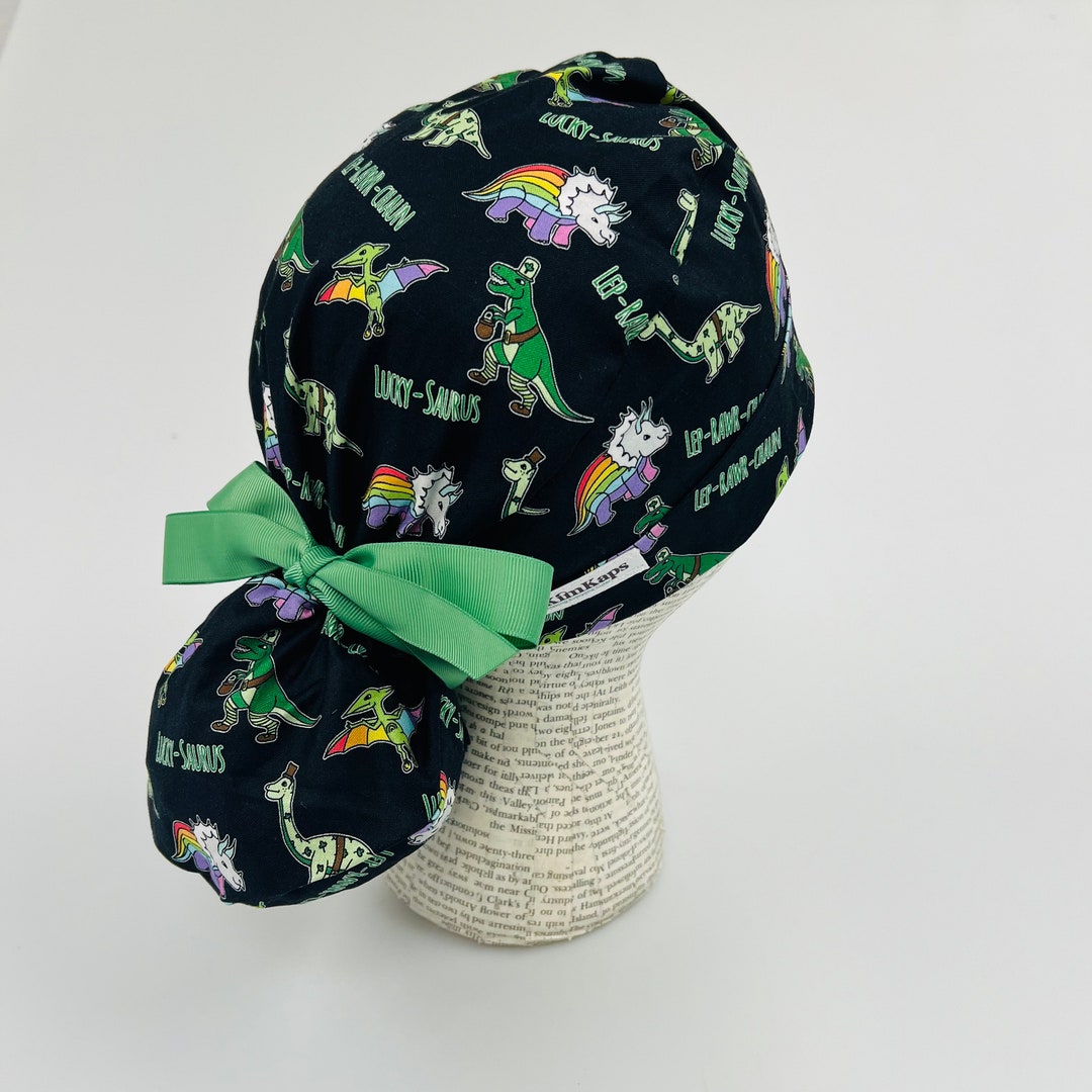 Scrub Hat by Kimkaps Surgical Hat Ponytail Scrub Cap Ribbon Scrub Hat Green St Patricks Day Sale ...