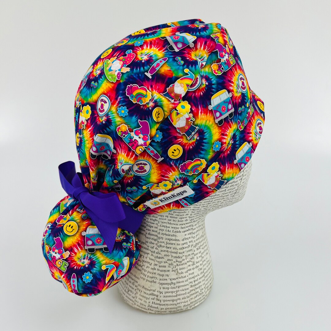 Scrub Hat by Kimkaps Surgical Hat Ponytail Scrub Cap Ribbon Scrub Hat Purple Yellow Blue Green ...