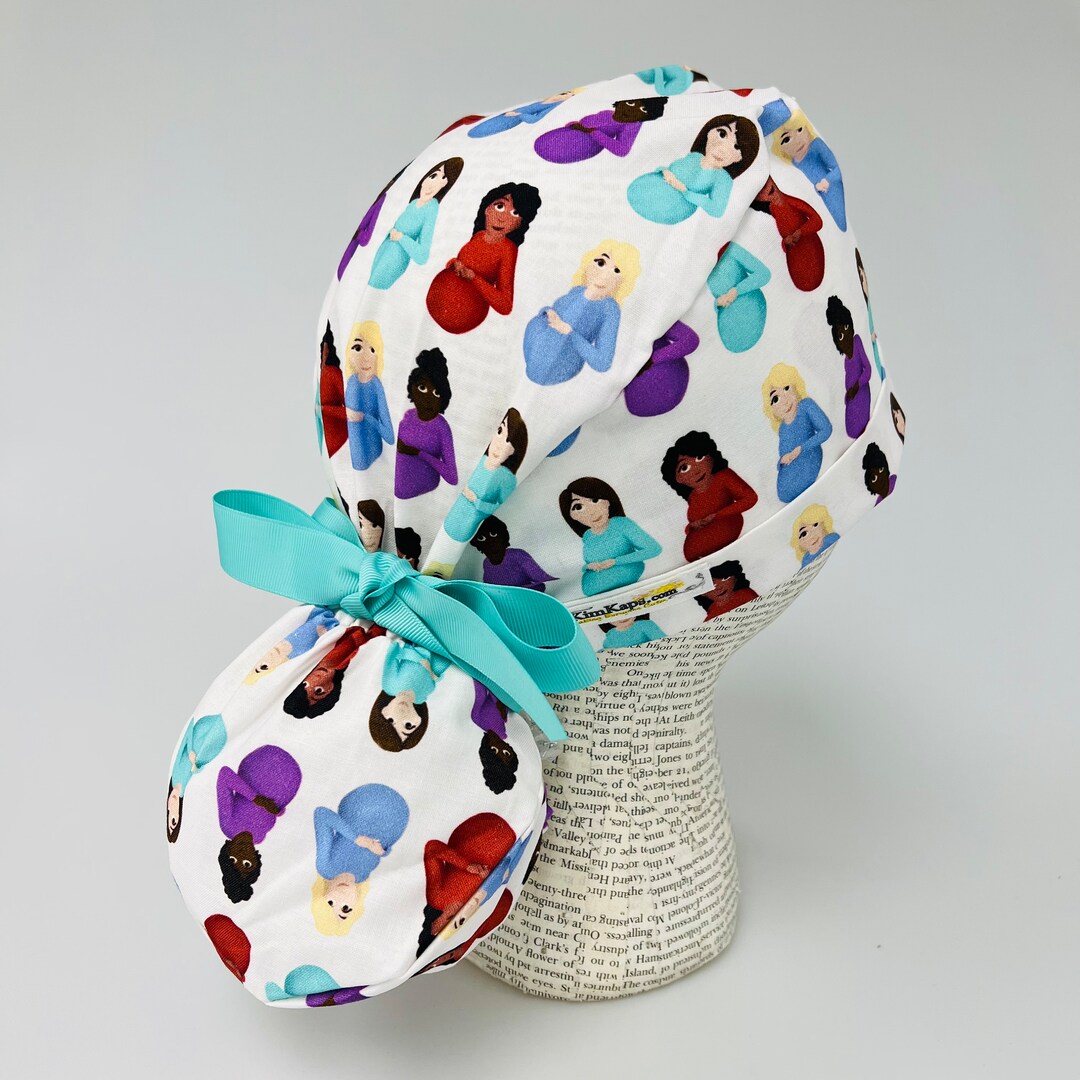 Scrub Hat by Kimkaps Surgical Hat Ponytail Scrub Cap Ribbon Scrub Hat ...