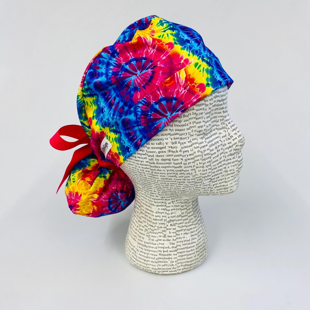 Scrub Hat by Kimkaps Surgical Hat Ponytail Scrub Cap Ribbon Scrub Hat Blue Teal Green Pink ...