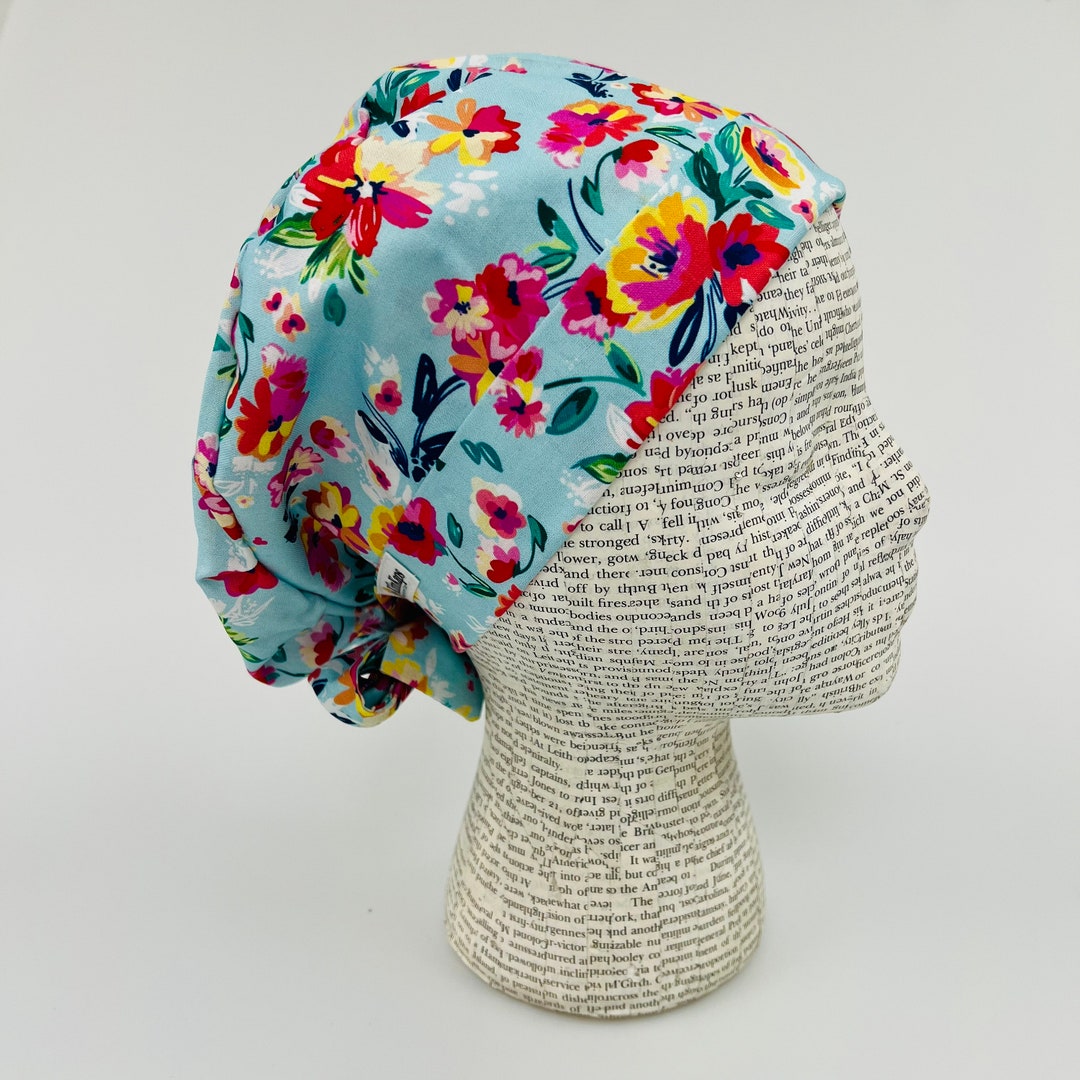 Scrub Hat by Kimkaps Surgical Hat Tie Back Scrub Cap Blue Pink Yellow ...