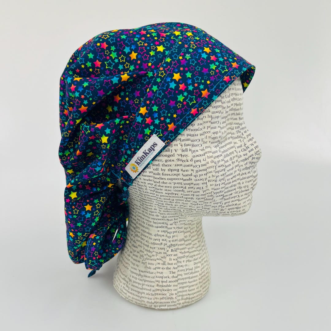 Scrub Hat by Kimkaps Surgical Hat Bouffant Scrub Cap Bouffant With Ties Blue Yellow Purple Green ...