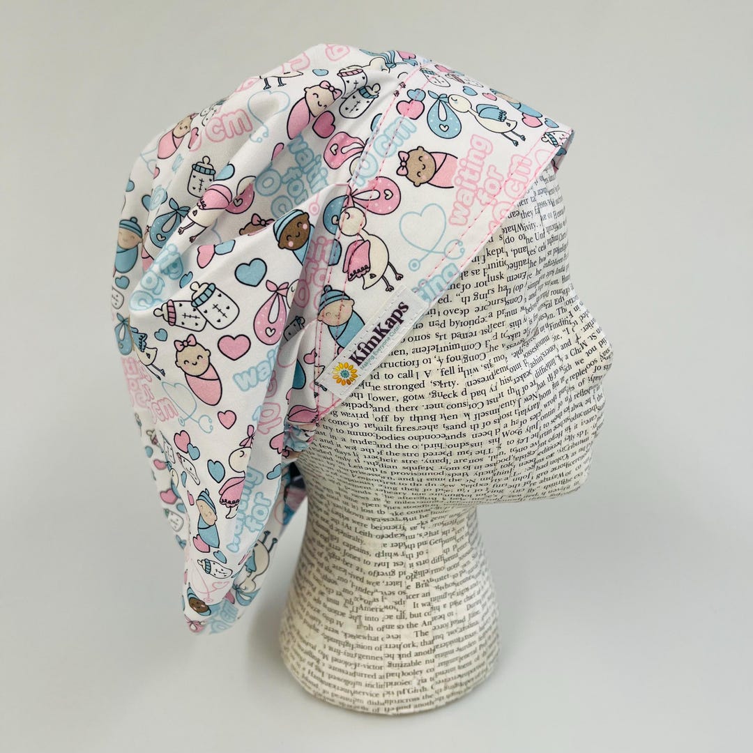Scrub Hat by Kimkaps Surgical Hat Bouffant Scrub Cap Traditional Bouffant Pink Blue Babies ...
